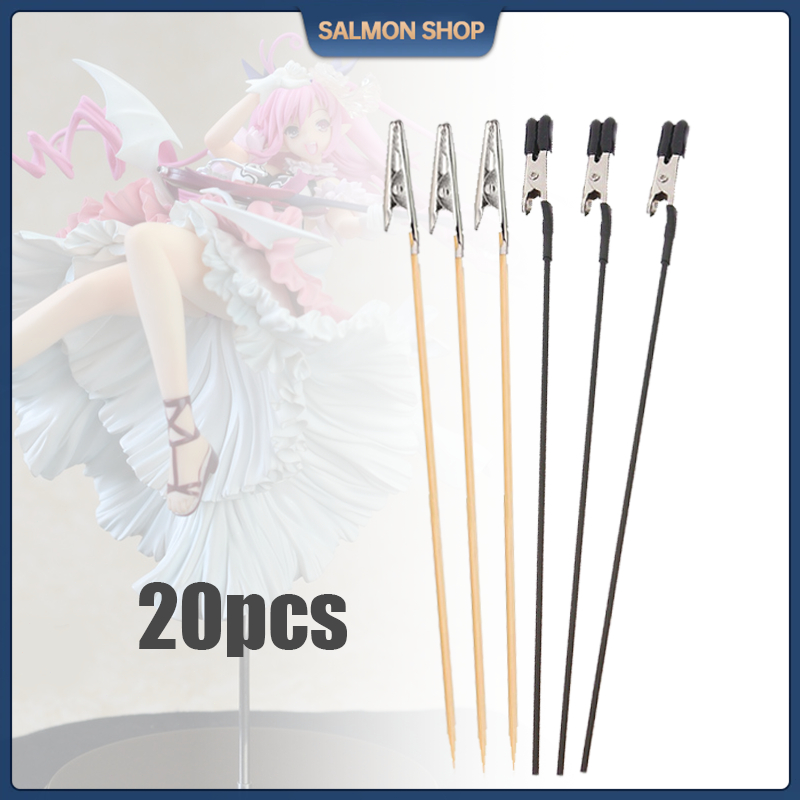 20pcs Metal Model Painting Alligator Clip Stick With Rubber Tips DIY ...