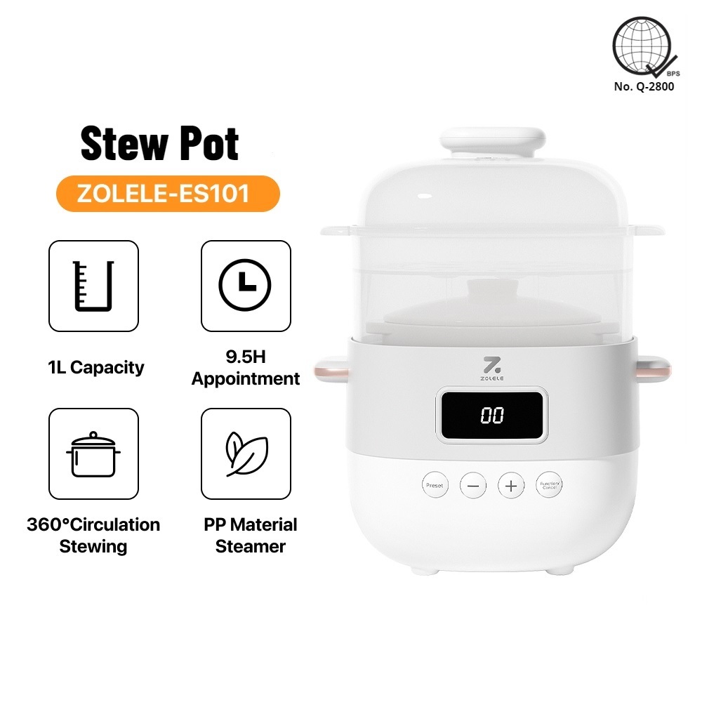 ZOLELE ES101 Multi-function Stew Pot Soup Cooking Porridge Artifact ...