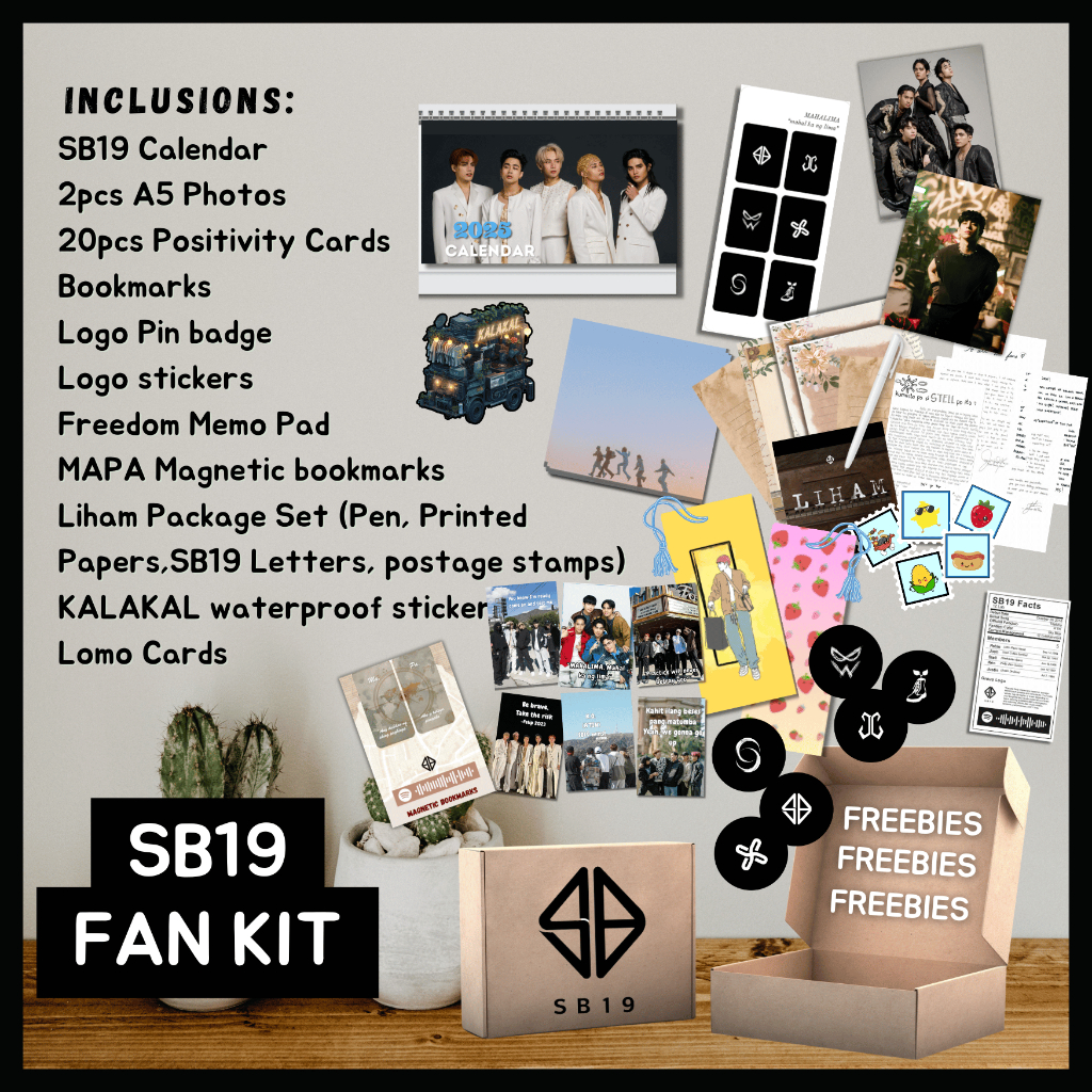 SB19 Themed Positivity Package | FAN KIT | MERCH BOX | Calendar | Art ...