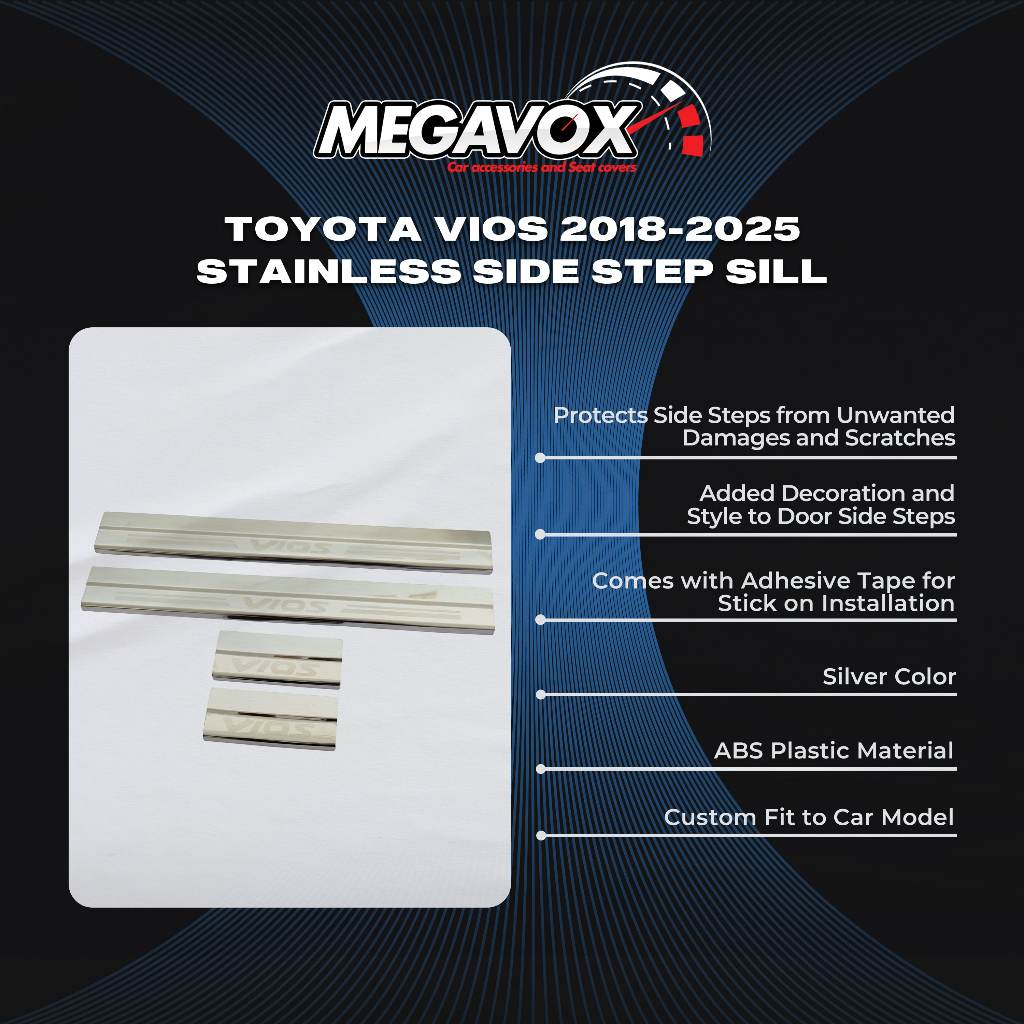 Toyota Vios 2018-2025 Stainless Side Step Sill | Shopee Philippines