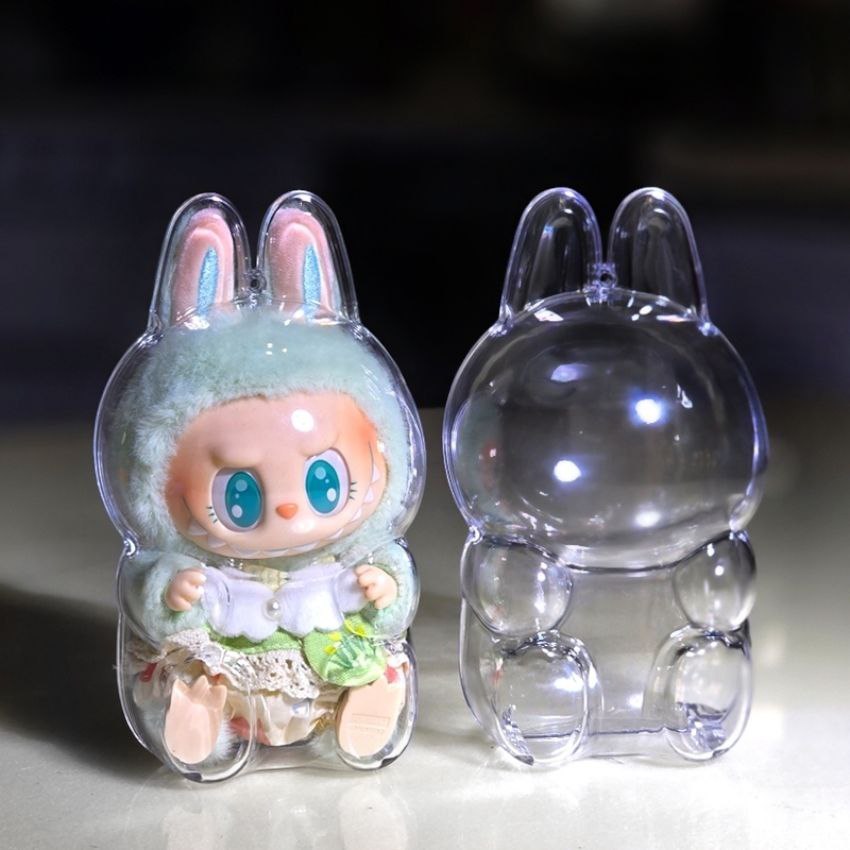 LABUBU V1 and V2 PROTECTIVE CASE ACRYLIC TRANSPARENT HAVE A SEAT CASE ...
