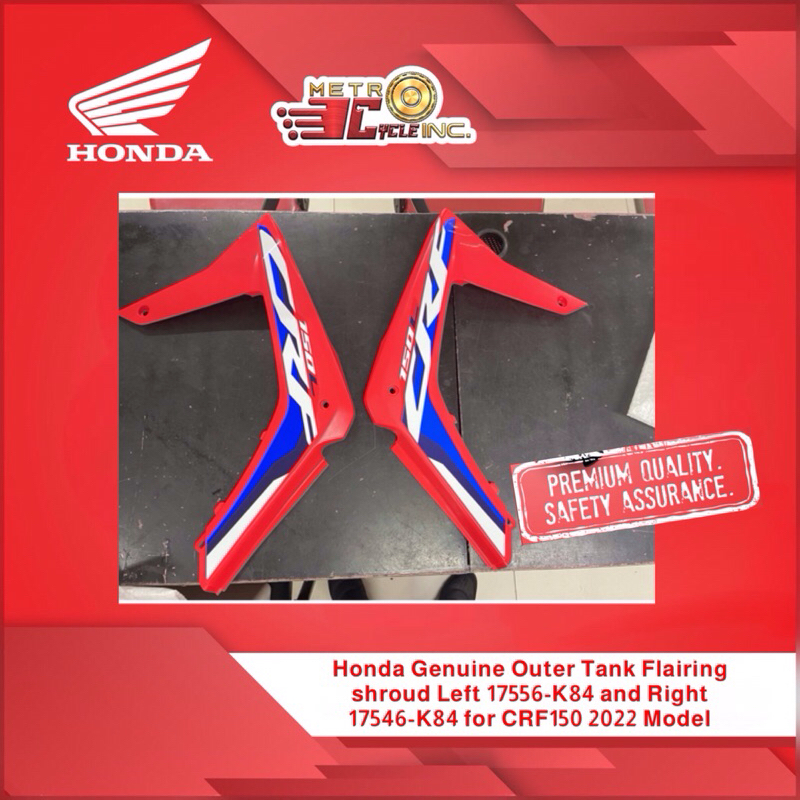 Honda Genuine Outer Tank Flairing shroud Left 17556-K84 and Right 17546 ...