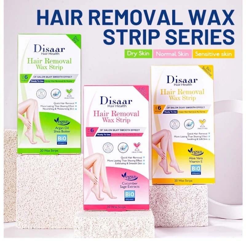 Disaar beauty 20pcs Wax Strips Hair Removal Body Face Soft Depilatory ...