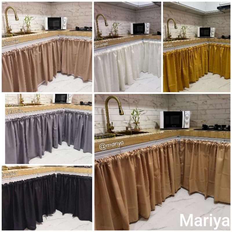 Plain Kitchen Curtain Sulutan Only Kitchen Sink Curtain - LxW 32x58 ...
