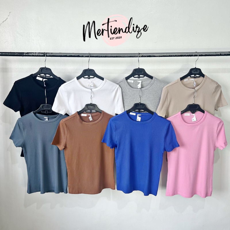 Anko Basic Cotton Ribbed Tshirt | Authentic Overruns | Shopee Philippines
