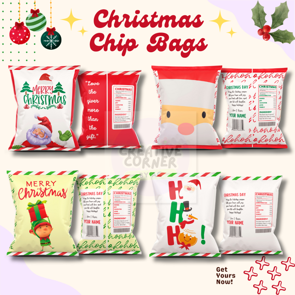 Customized Christmas Chip Bags | Shopee Philippines