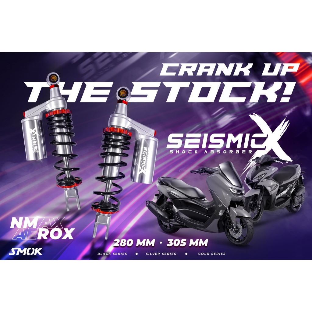SMOK SEISMIC SHOCK ABSORBER SUSPENSION REBOUND FOR NMAX AEROX UNIVERSAL ...