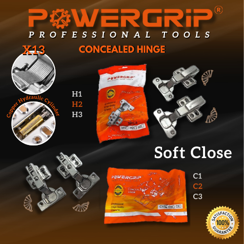 POWERGRIP HYDRAULIC/REGULAR HIGH QUALITY CONCEALED HINGES HALF & FULL ...