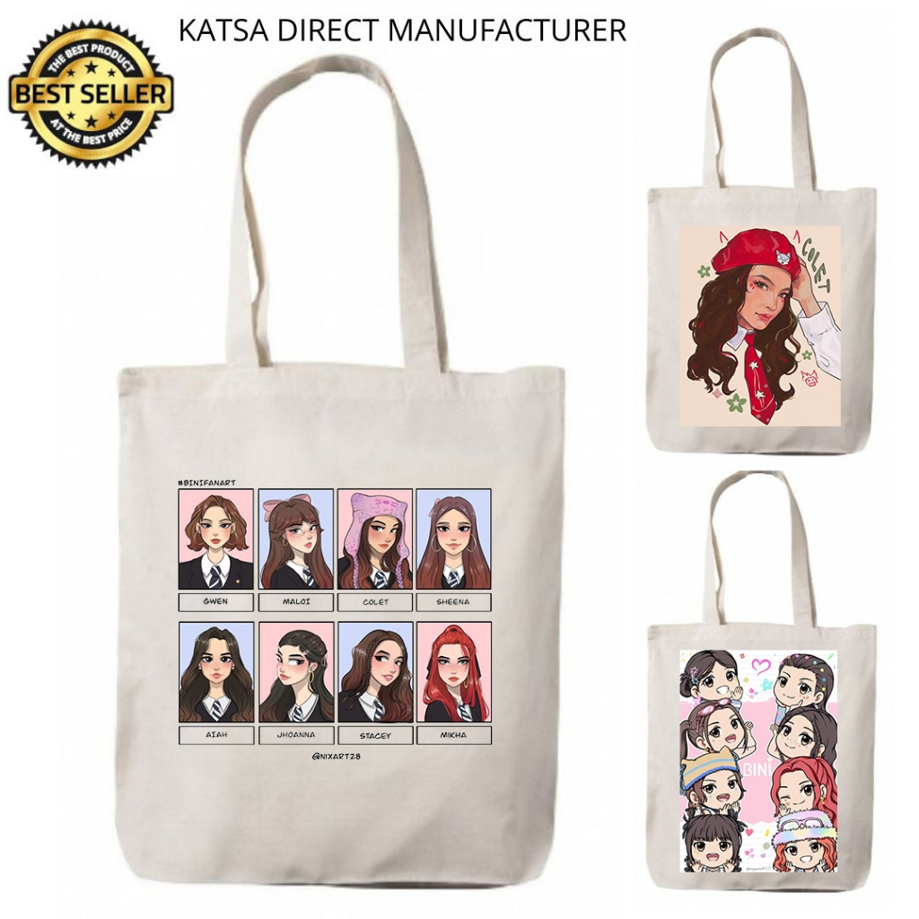Tote Bag Canvas BINI Bag Katsa High Quality Bag 03 | Shopee Philippines