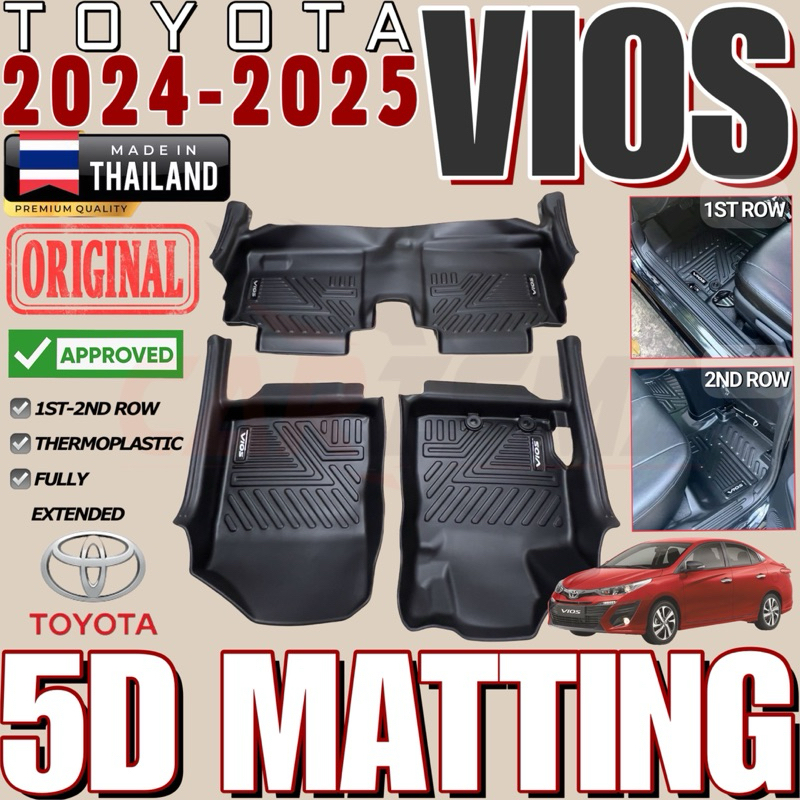 TOYOTA VIOS 2024-2025 PREMIUM 5D DEEP DISH MATTING FULLY EXTENDED SIDE ...
