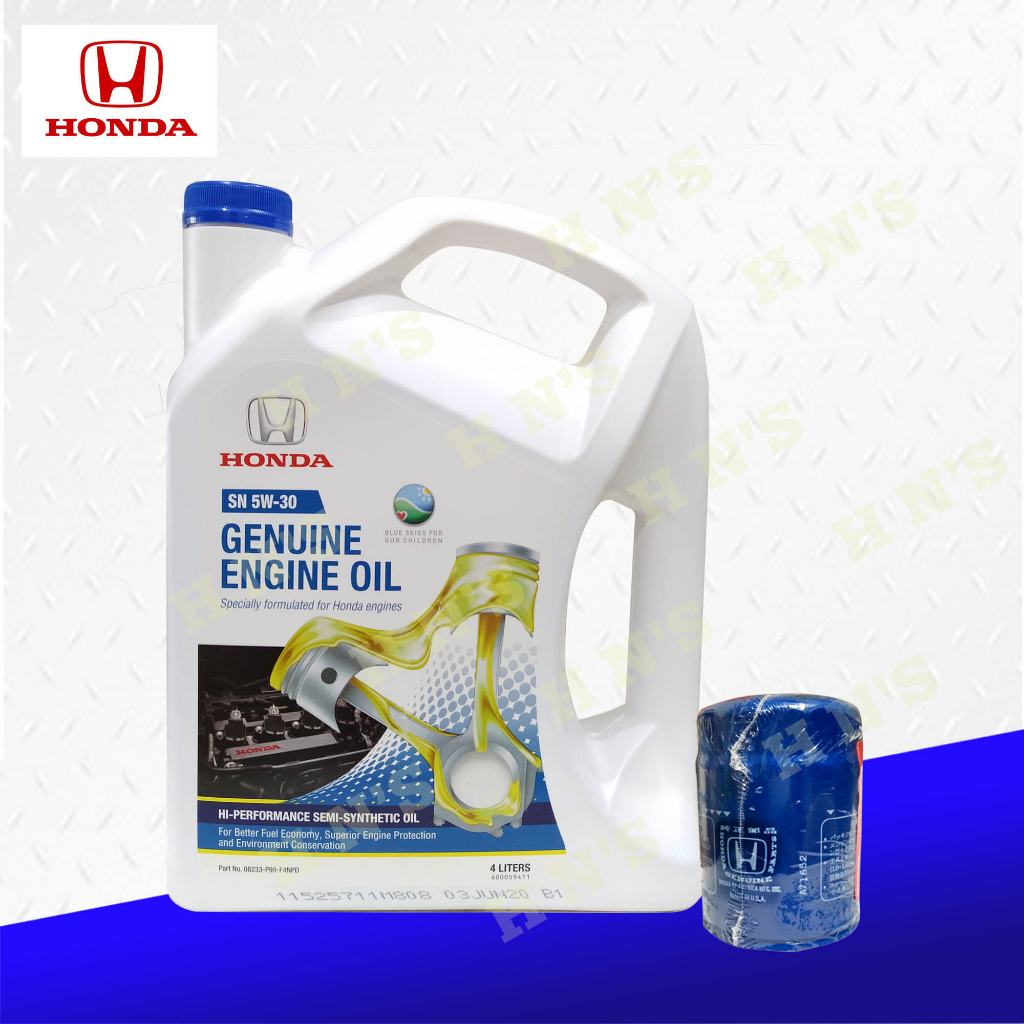 Honda Genuine Motor Oil SN 5W-30 ( 1 Gallon ) Oil Change Bundle For ...