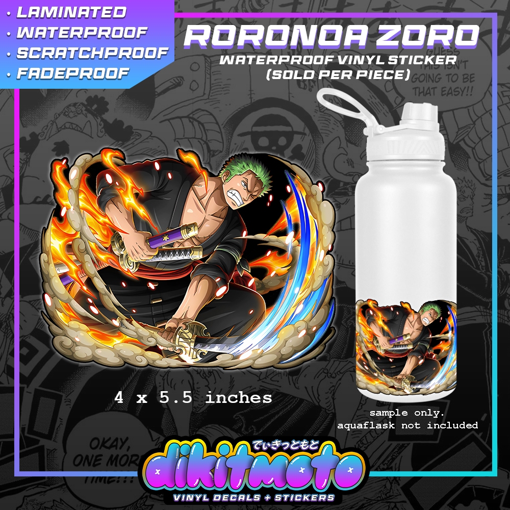 [dikitmoto] Roronoa Zoro 18 One Piece Waterproof Vinyl Sticker ...