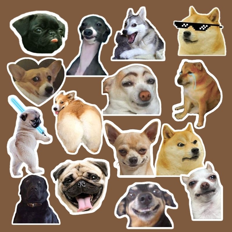 Dog Meme Stickers | Vinyl Matte Laminated Waterproof and Scratchproof ...