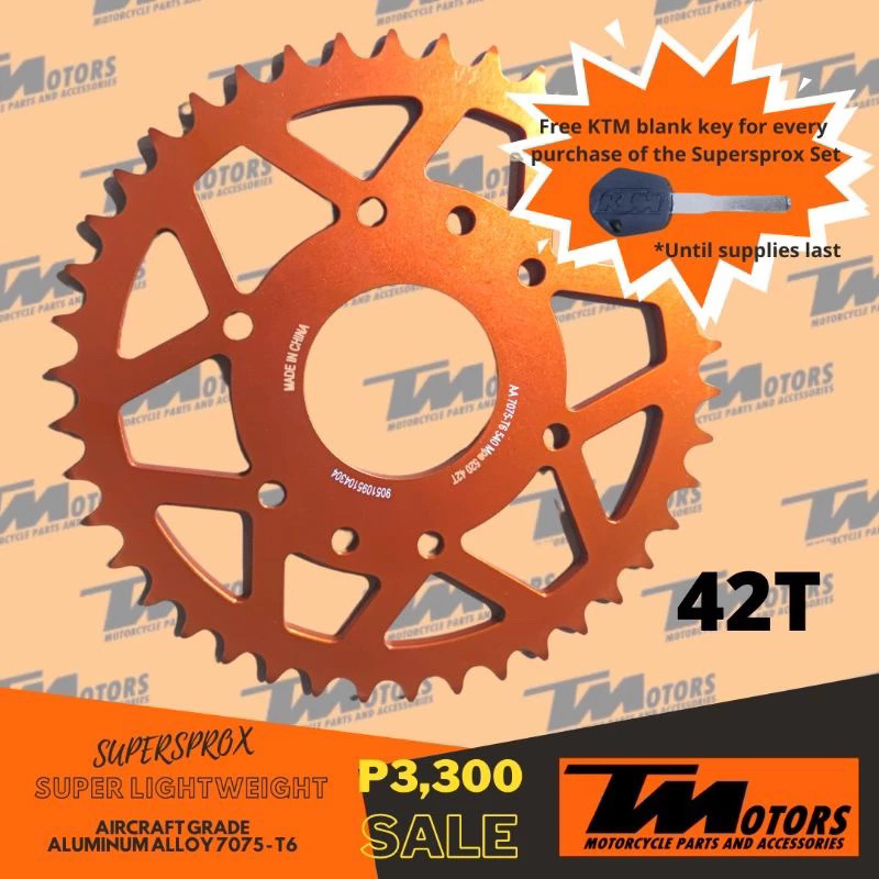 KTM Duke/RC 390/200 45T Rear Sprocket Aircraft Grade Aluminum 7075-T6 ...