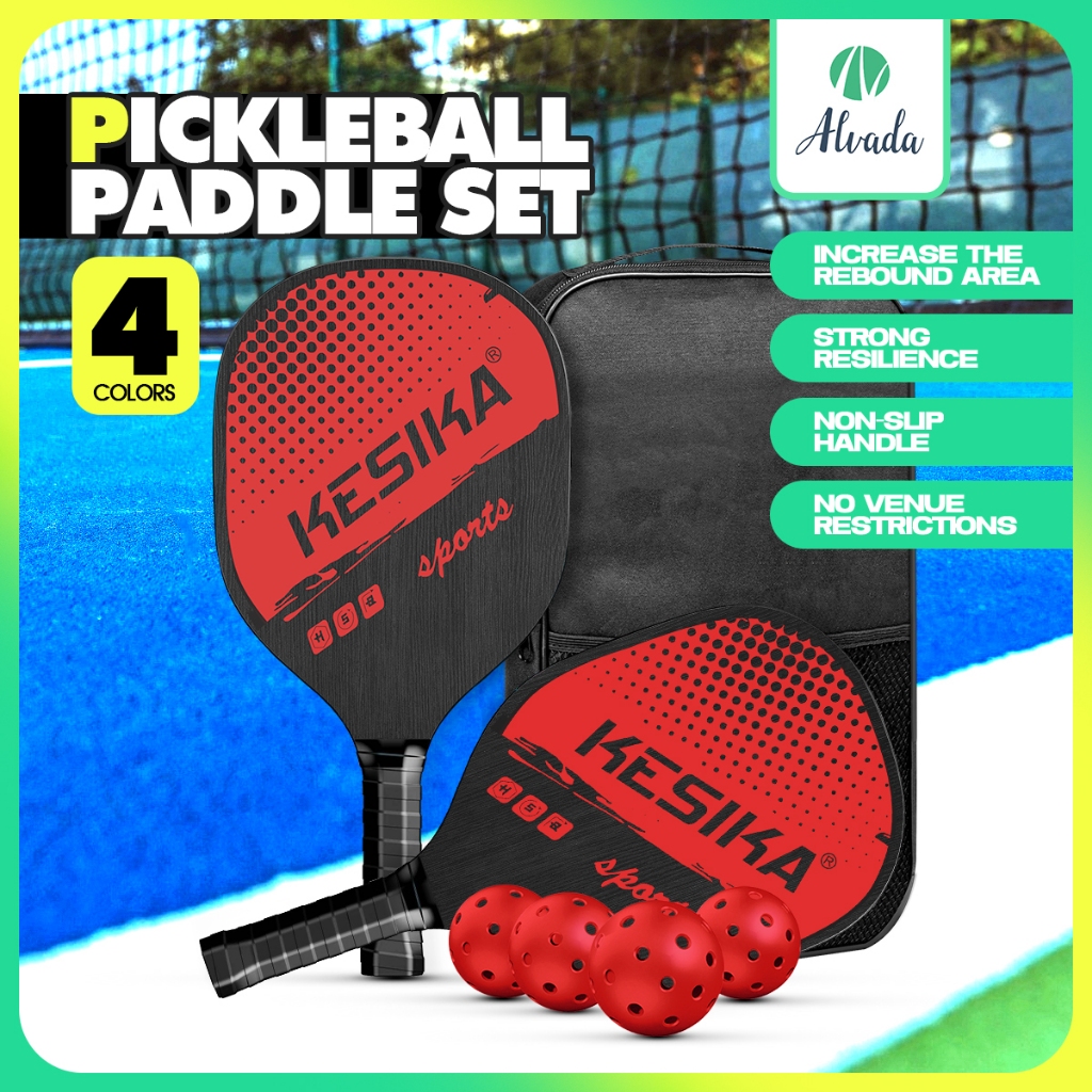 Pickleball Paddle Durable Wooden Pickleball Rackets Set of 2 Rackets ...
