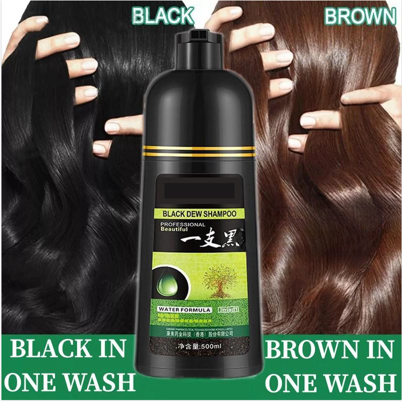 500ml Hair Dye Shampoo Colors Hair in Just 5 Minutes for Gray and White ...