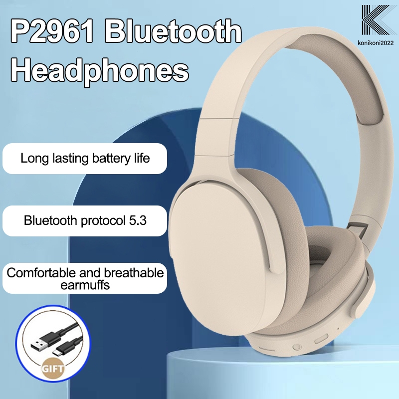 P2961 Headphone Wireless Bluetooth Headset Noise Canceling Sleep ...