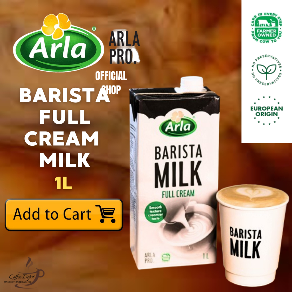 ARLA PRO Barista Full Cream Milk 1L (6/10 Pack) | Premium Café-Grade ...