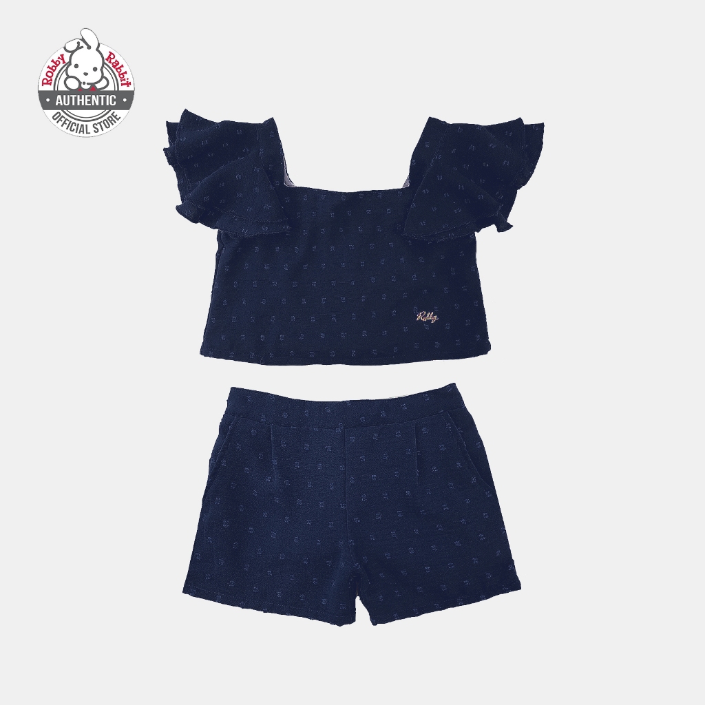 Robby Rabbit Swiss Chic Blouse and Short Set (Navy Blue) | Shopee ...