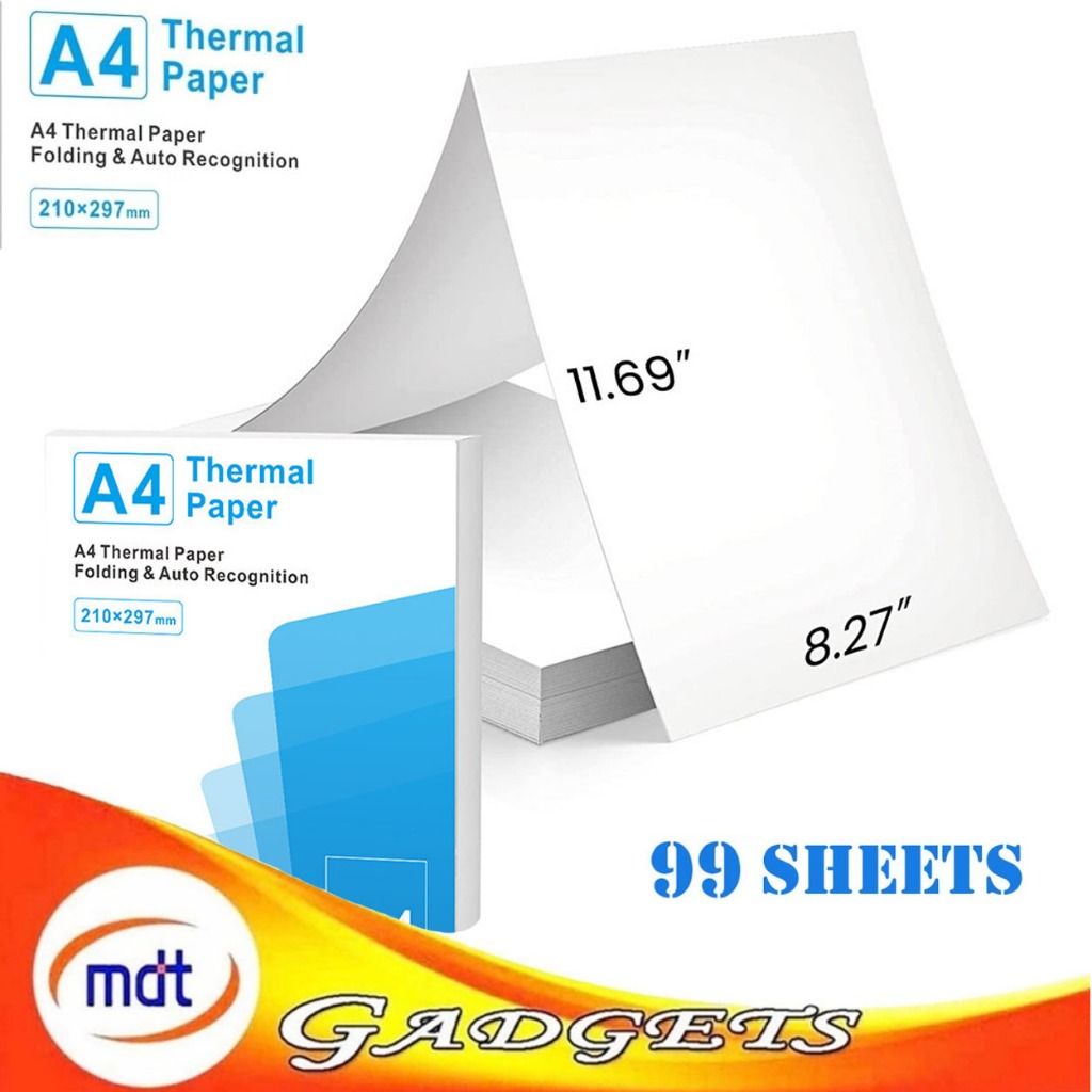 99 Sheets A4 Thermal Paper Auto Recognition Official Thermal Paper A4 ...