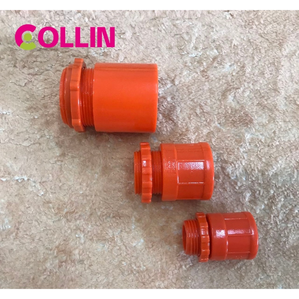 PVC ORANGE ELECTRICAL MALE ADAPTOR W/LOCK PVC ORANGE FITTINGS 1/2 3/4 1 ...