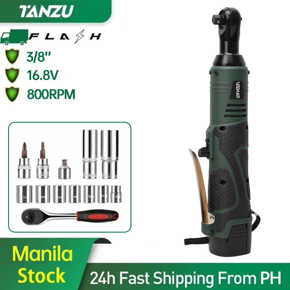 TANZU 16.8V 3/8 cordless ratchet wrench 7-14 piece set | Shopee Philippines