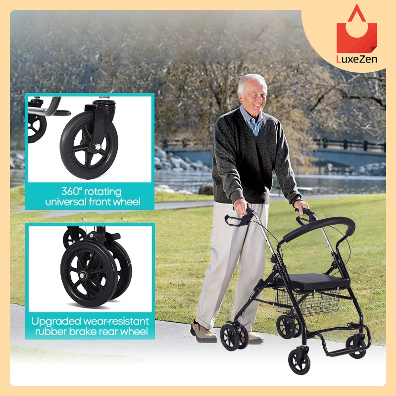 LuxeZen Wheelchair Foot Rest Portable Medical Foldable Rollator Walker ...