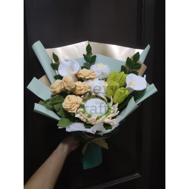 Customized Crochet flowers bouquet | Shopee Philippines