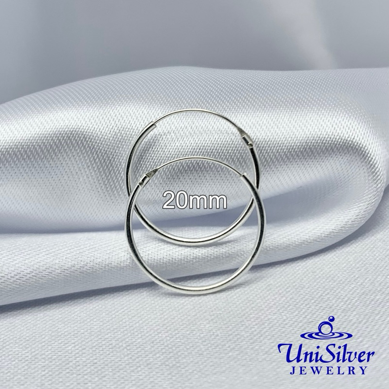 Unisilver 925 Sterling 20MM Hoop Earrings (LE016-3002) | Shopee Philippines