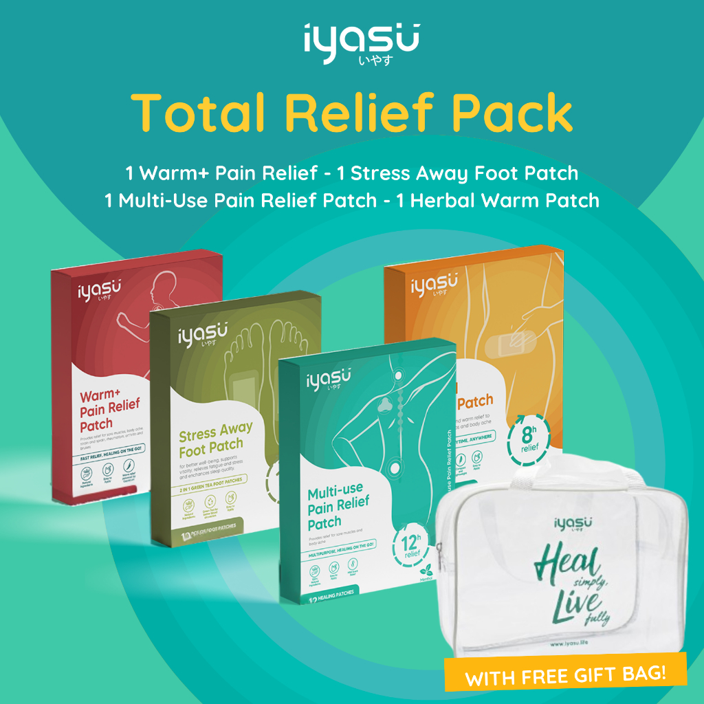 Iyasu Total Relief Bundle: 4 Relief Patches for Long Lasting Pain ...