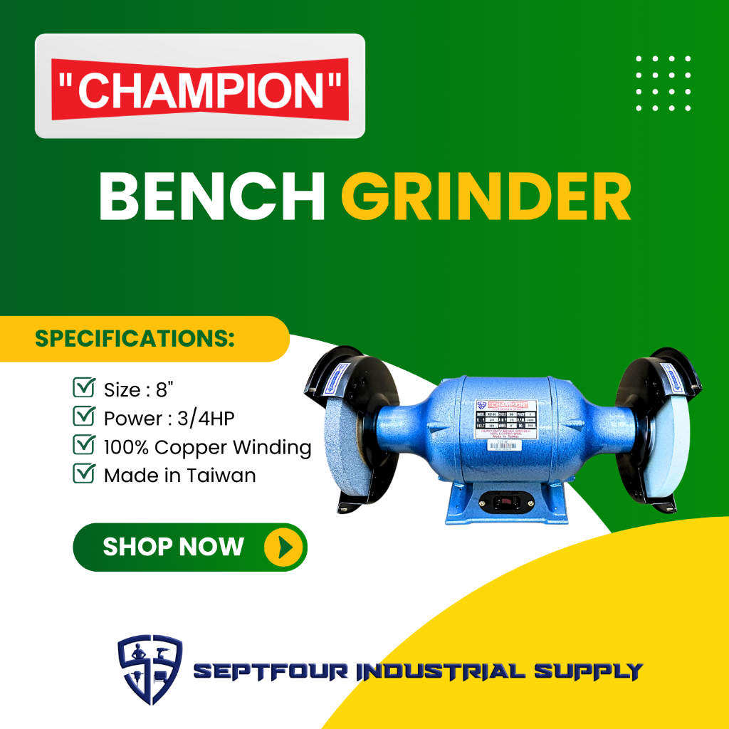"Original" Champion 8" 3/4HP Bench Grinder TCF-8C - Made in Taiwan ...