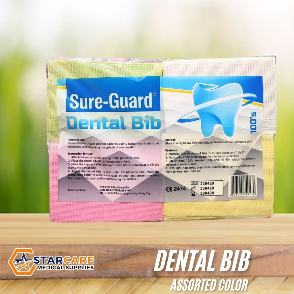 Dental Bib SURE-GUARD 100 Pcs Assorted Color | Shopee Philippines