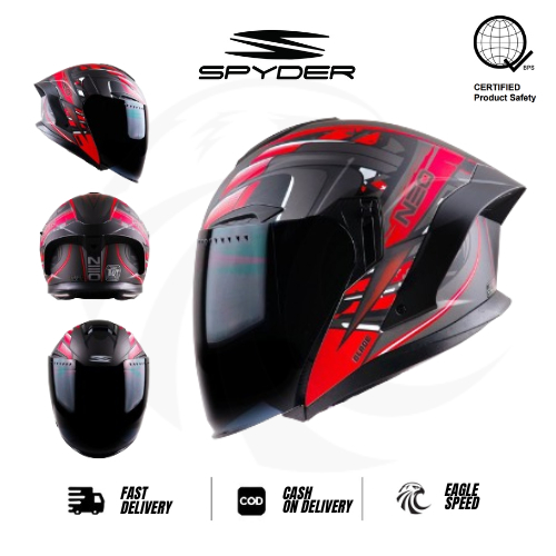 【EAGLE SPEED】SPYDER HALF FACE HELMET NEO BLADE HORNET MATT BLACK RED ...