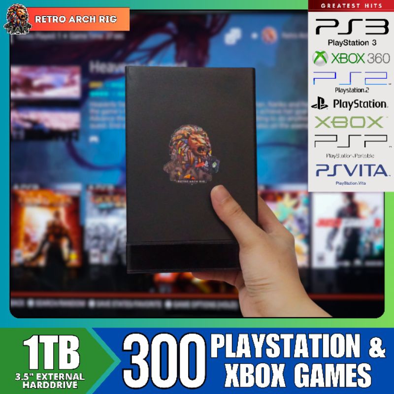 RAR PLAYBOX 1TB 3.5in Bootable External Game Drive Full of PS XB0X ...