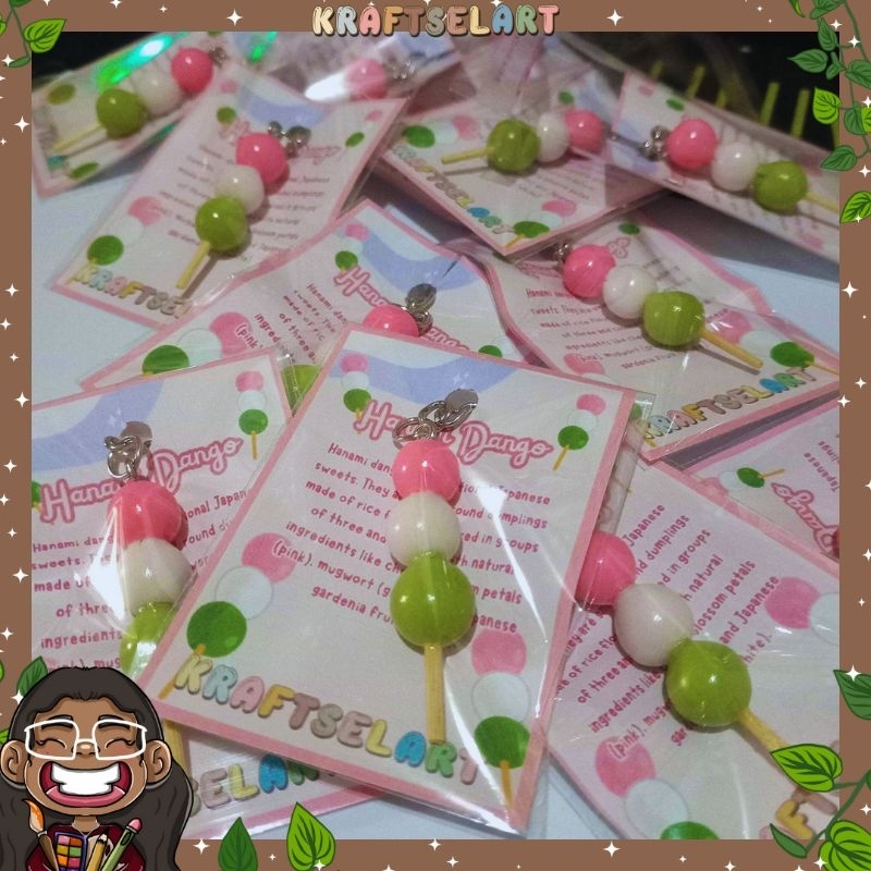 Mini HANAMI DANGO keychains Japanese Streetfoods by Kraftselart ...
