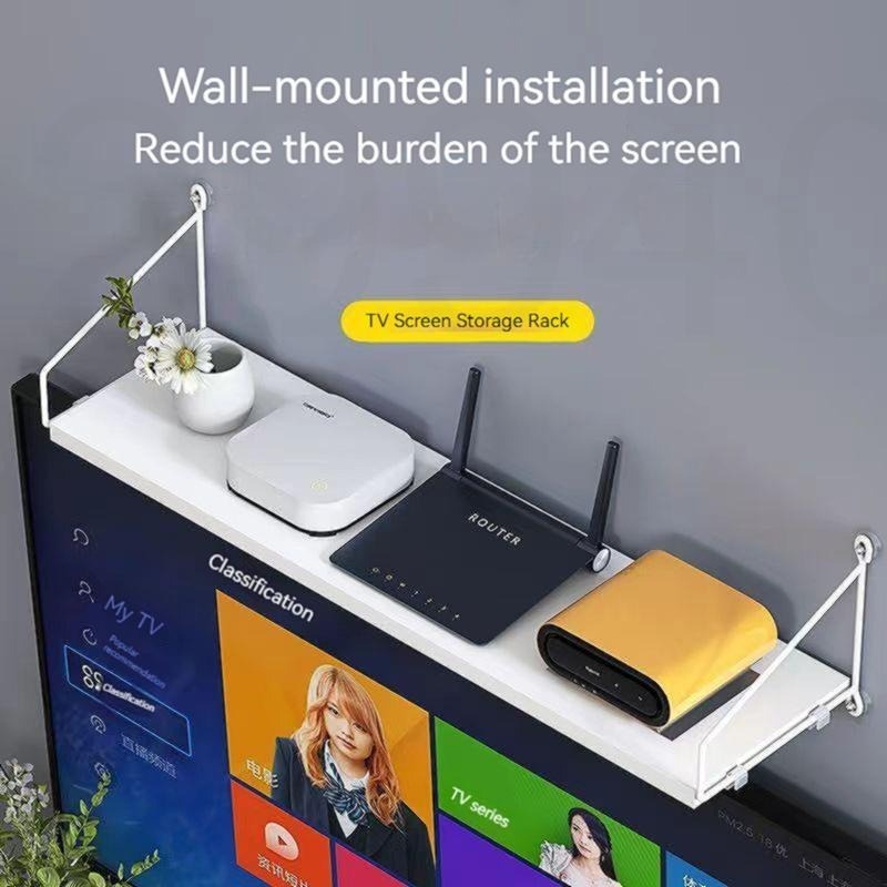 Wall Organizer Hanging Rack No Punching Router Rack TV set-top Box ...