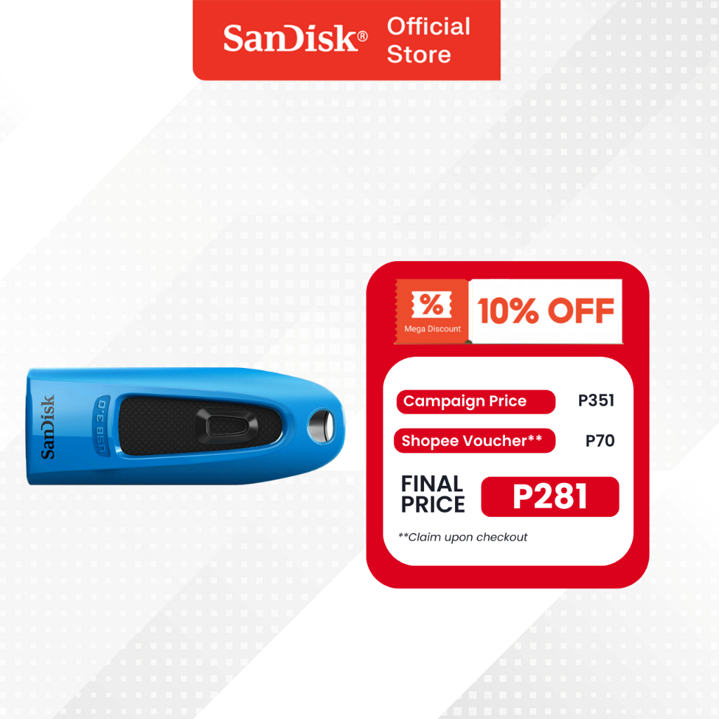 SanDisk Ultra USB 3.0 (16GB / 32GB / 64GB / 128GB / 256GB) | Shopee ...