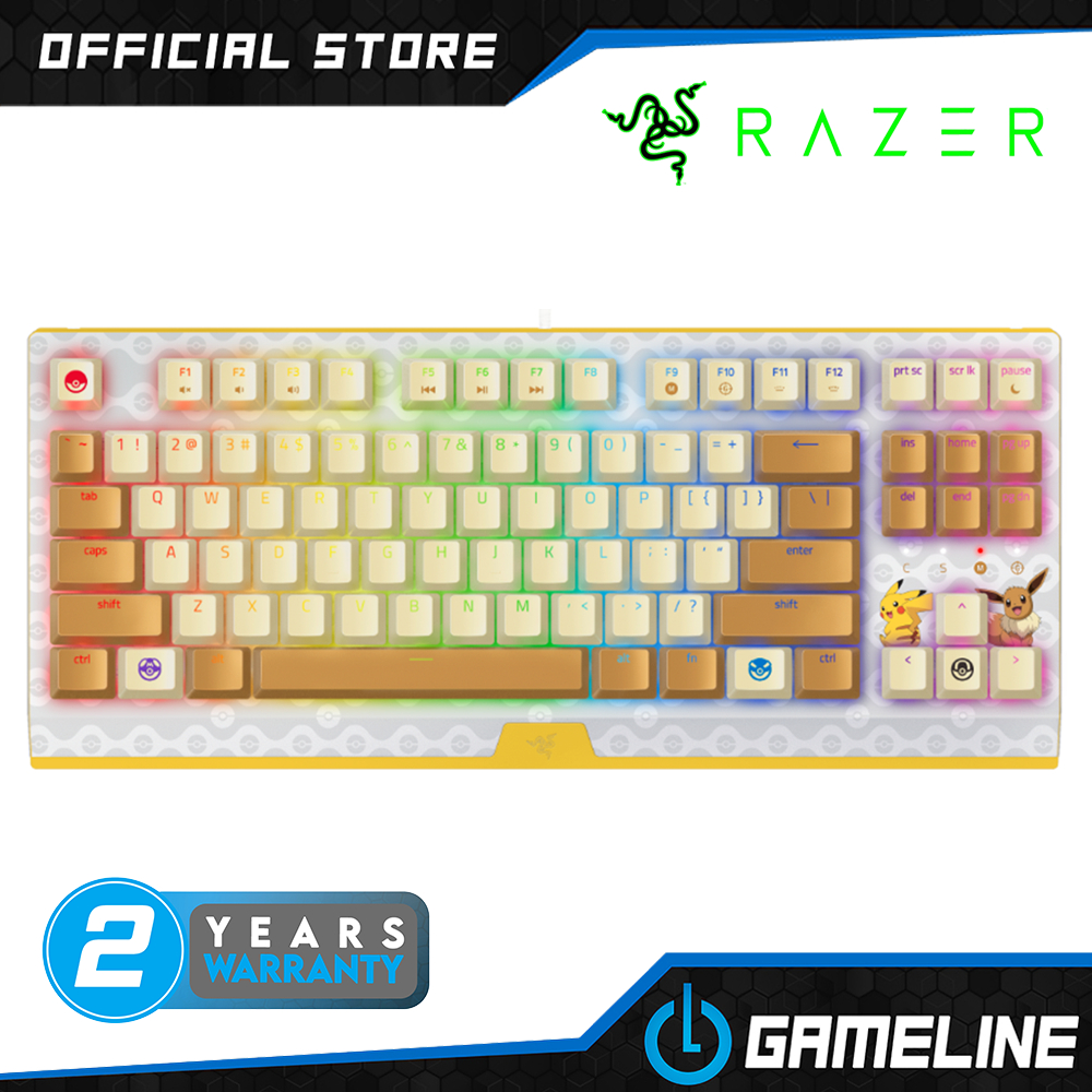 Razer Mechanical Gaming Keyboard - Pikachu & Eevee (Green Switch) [RZ03 ...