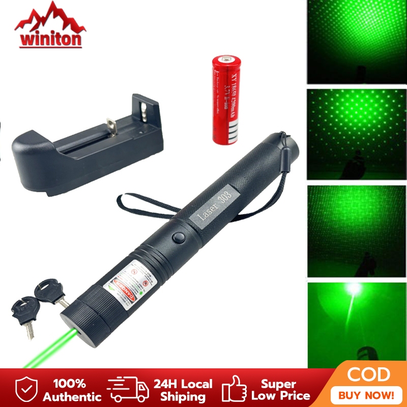 USB Rechargeable Green Laser Pointers 532nm 10000m High Power Laser 303 ...