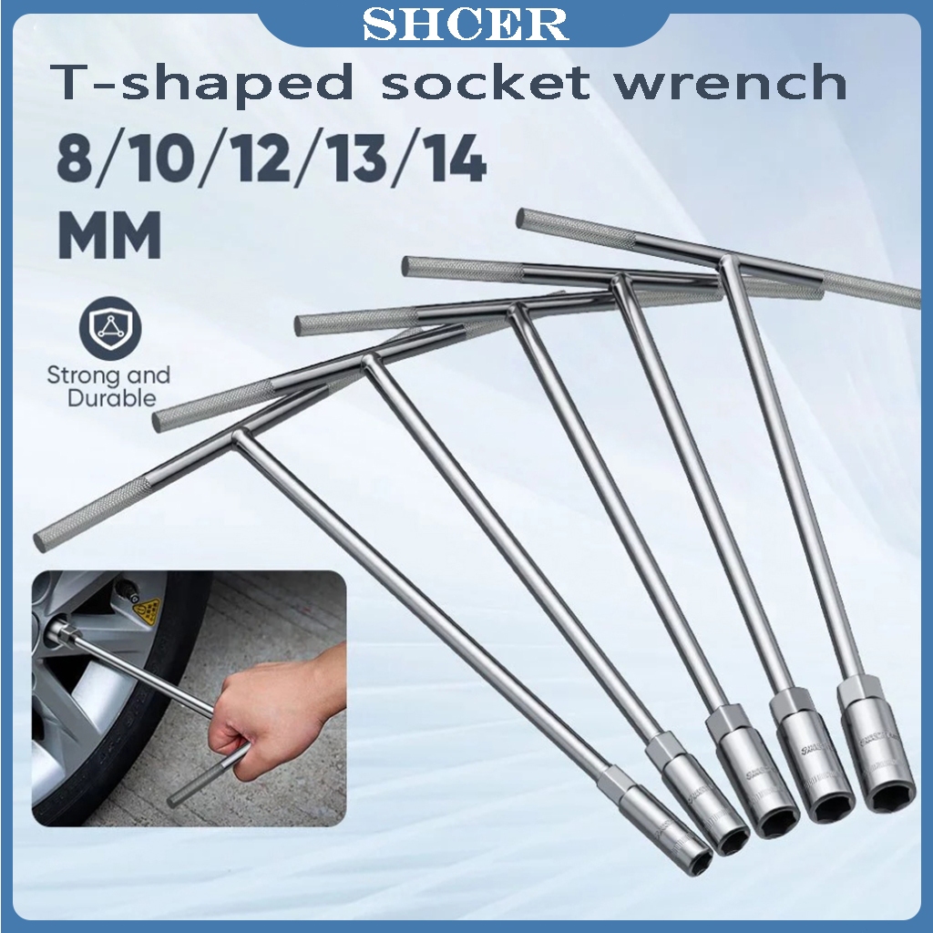 T Type 8mm~14mm Spanner Hex Socket Wrench Nut Spinner Hand Tools for ...