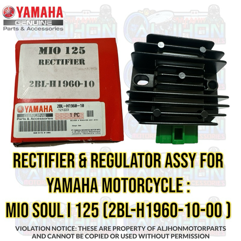 RECTIFIER & REGULATOR ASSY FOR YAMAHA MOTORCYCLE : MIO SOUL I 125 (2BL ...