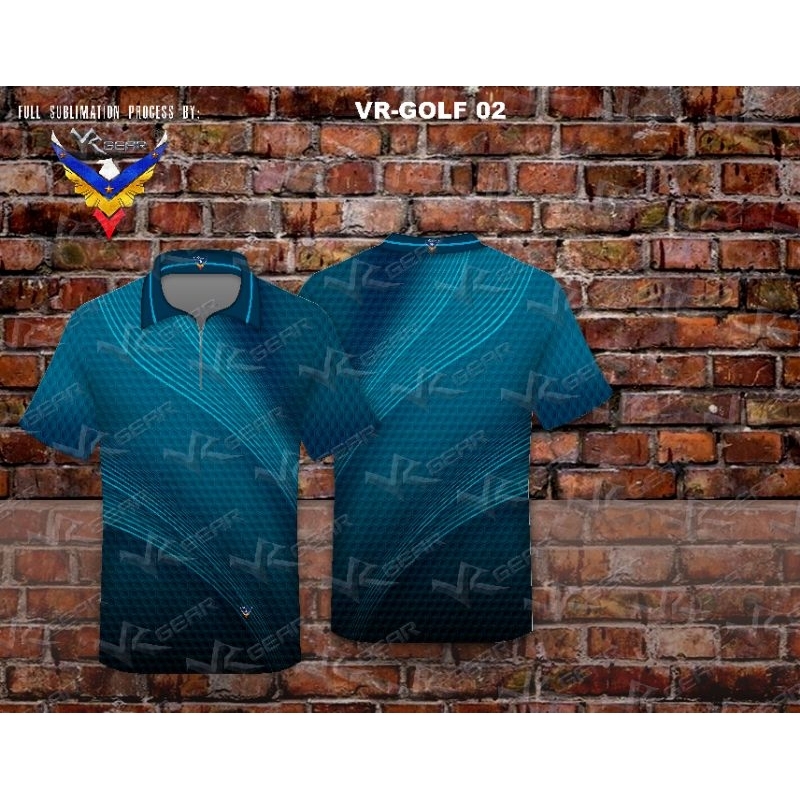 Full Sublimation Sports Shirt (Golf) BLUE VrGear Zipper | Shopee ...