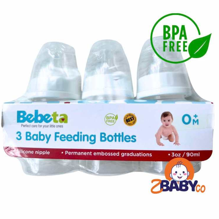 Bebeta 3oz Feeding Straight Bottle | Newborn Baby | Infant Needs (Sold as 3pcs) | Shopee Philippines