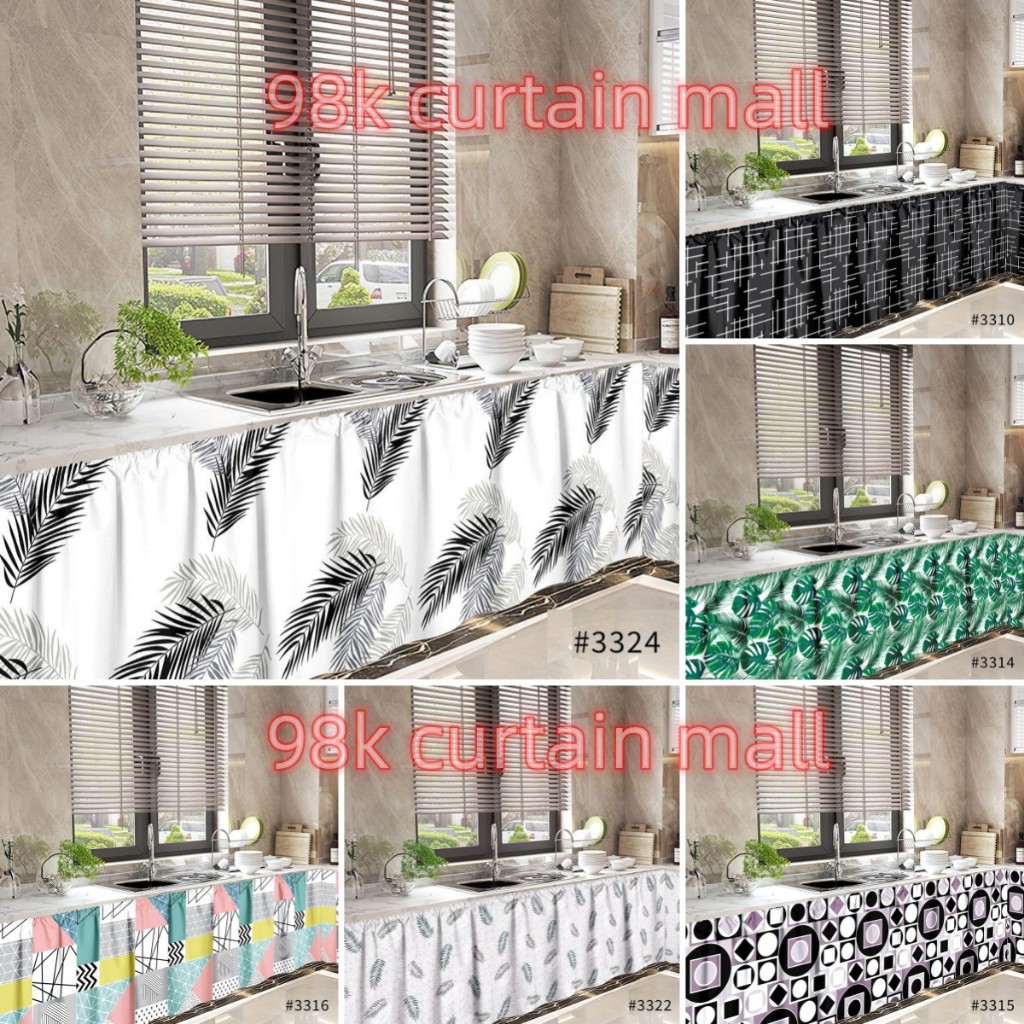 98K New kitchen curtain 100 x 70cm lababo cabinet blocking short ...