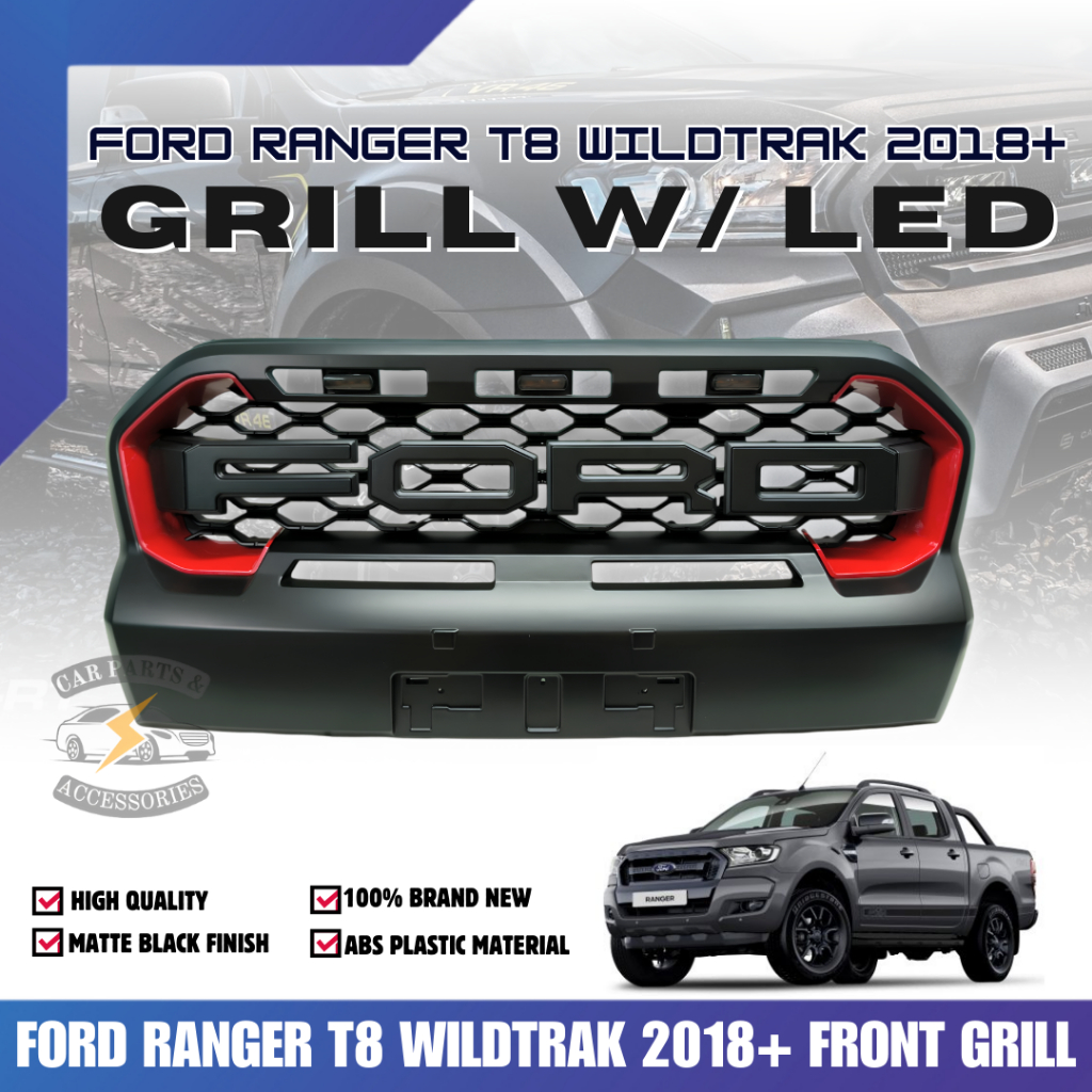 CPA FORD RANGER T8 WILDTRAK 2018+ FRONT GRILL WITH LED (10092) | Shopee ...