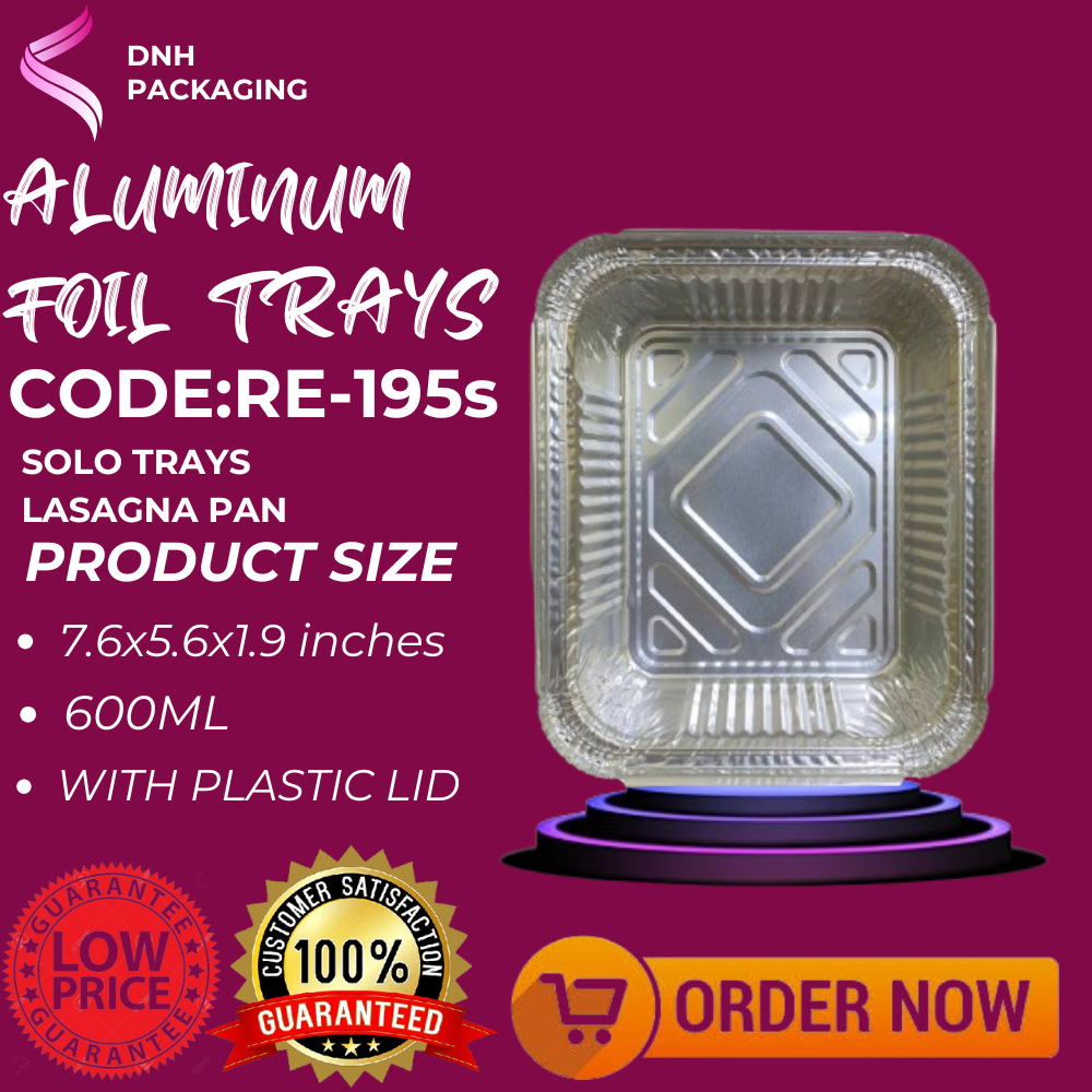 T4K PACKAGING [ RETAIL ] Aluminum Tray w/ Cover ( 7.6x5.6x1.9inch ) RE ...