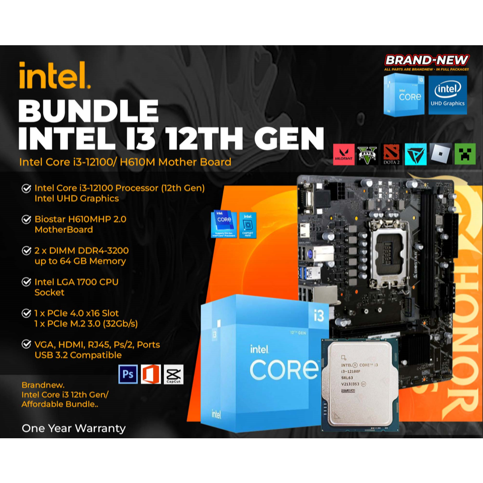 INTEL I3 12TH GEN PROCESSOR MOTHERBOARD HEATSINKFAN ALL BRAND NEW ...