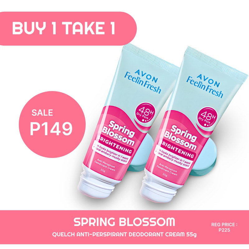 QUELCH Spring Blossom Anti-perspirant Deodorant Cream 55g | Shopee ...