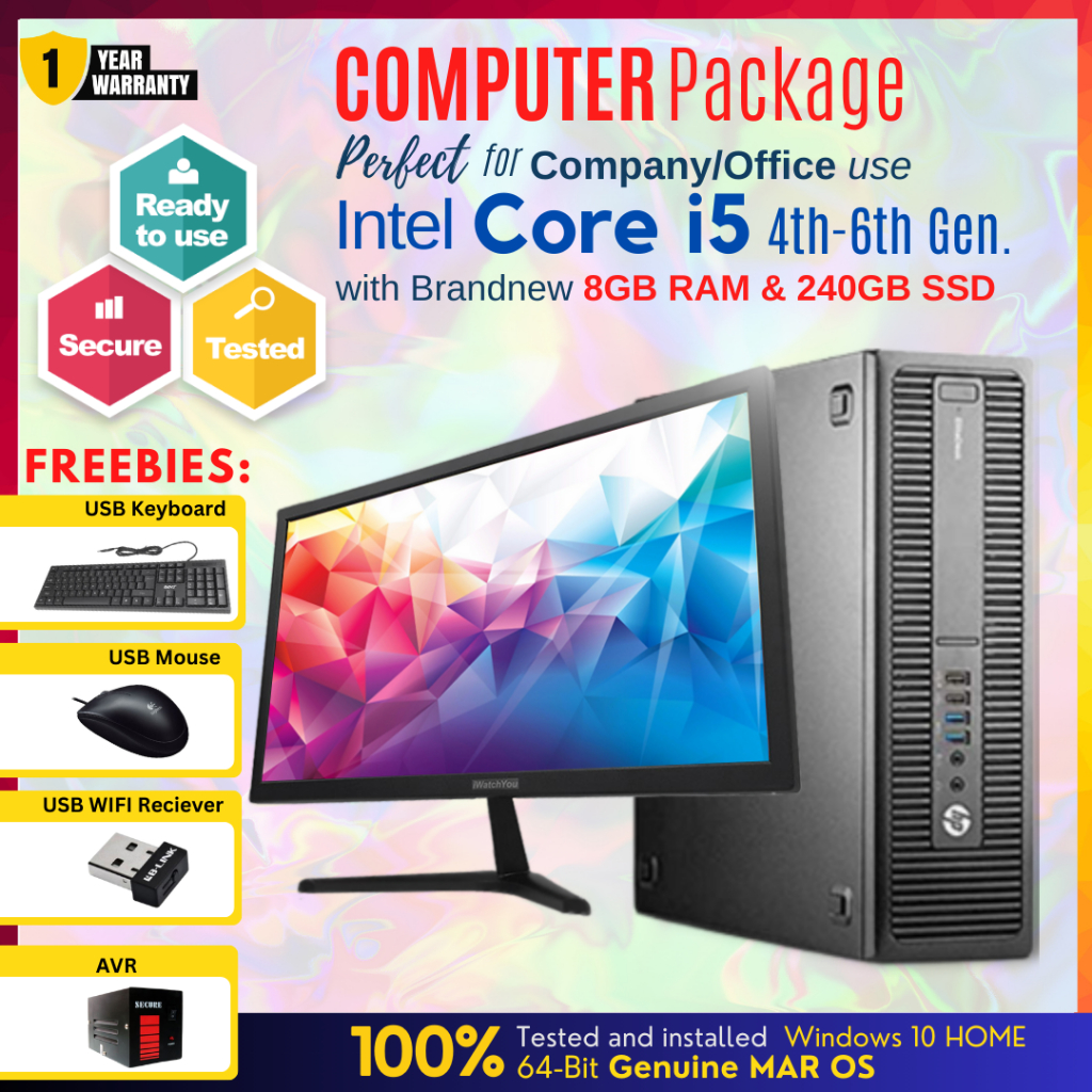 Desktop computer - Core i5 4th - 6th Gen 8GB RAM 240GB SSD with Genuine ...