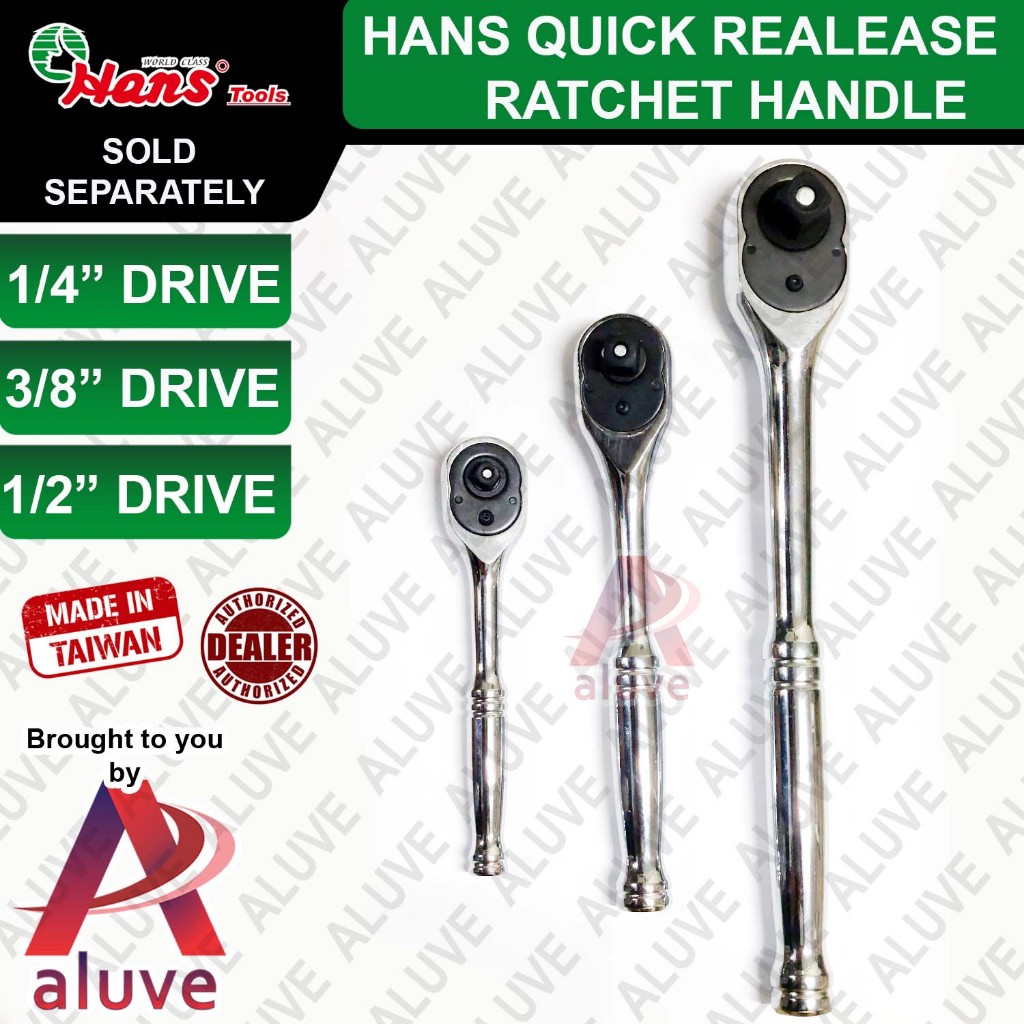 Hans Quick Release Ratchet Handle 1/4 drive 3/8 drive 1/2 drive ...